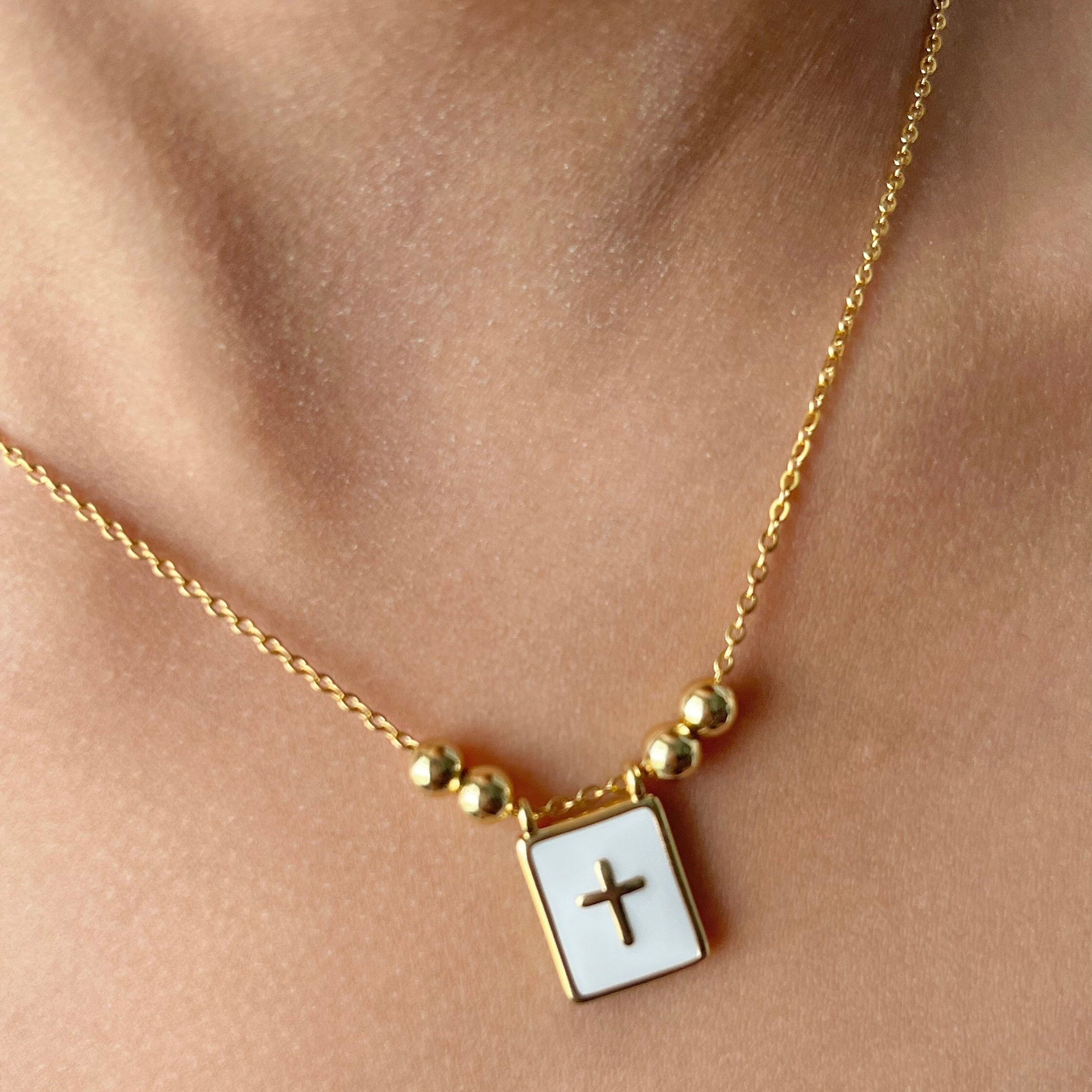 Scapular Necklace, Gold Scapular, Catholic Medal Necklace, Religious ...