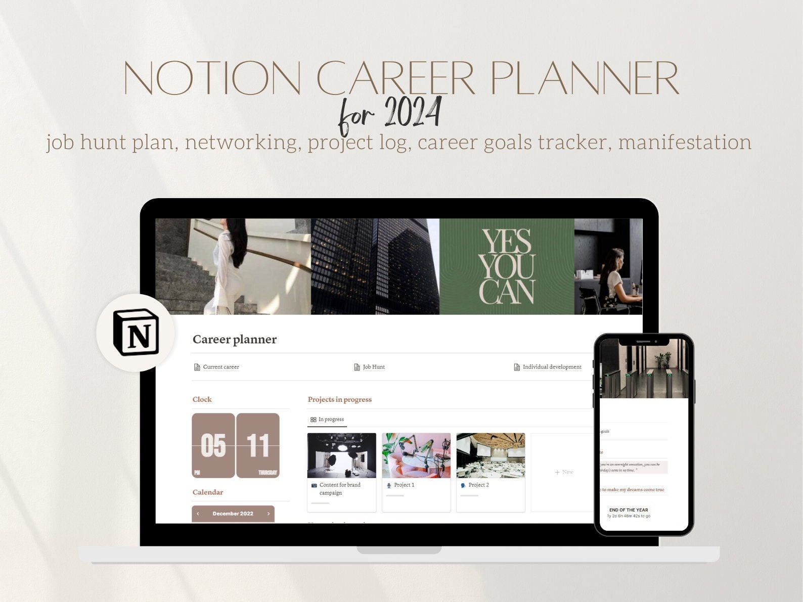 Notion Career for 2024 Planner Aesthetic, Job Hunt Booster - Etsy