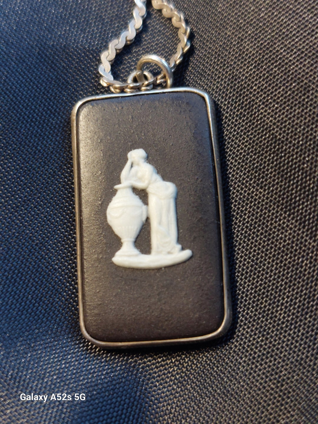 Vintage Wedgwood Pendant Necklace Rectangular Black Jasper Cameo - Etsy