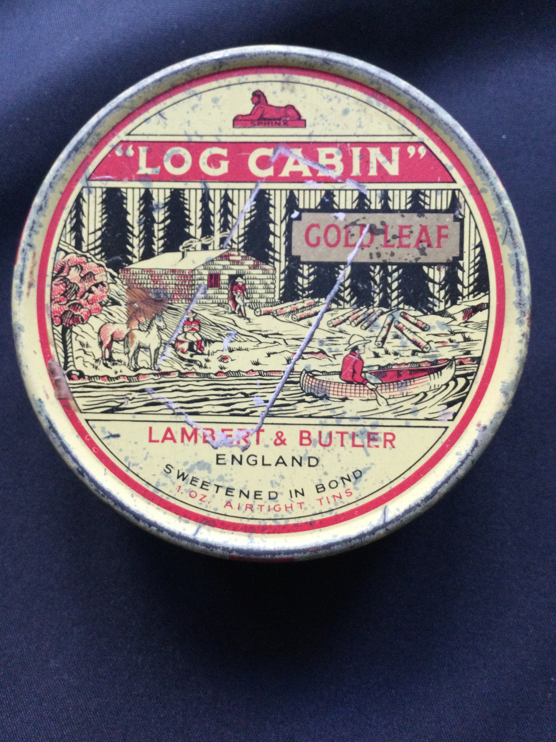 Rare Vintage Lambert & Butler Log Cabin Gold Leaf Round Tin - Etsy