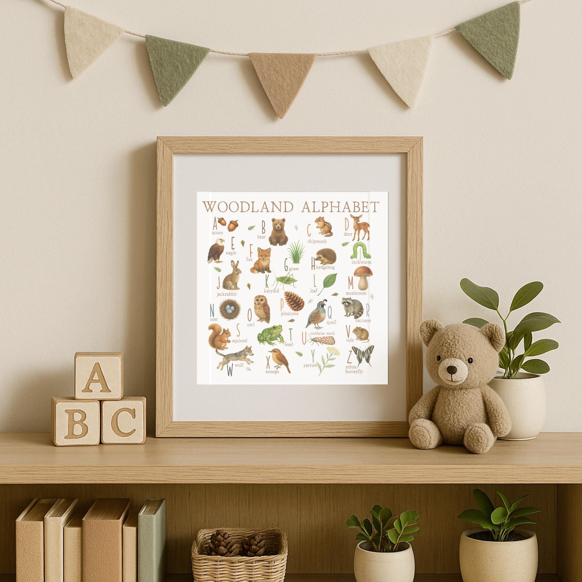 Woodland Alphabet Early Learning Printable, Gentle Classroom or Forest ...