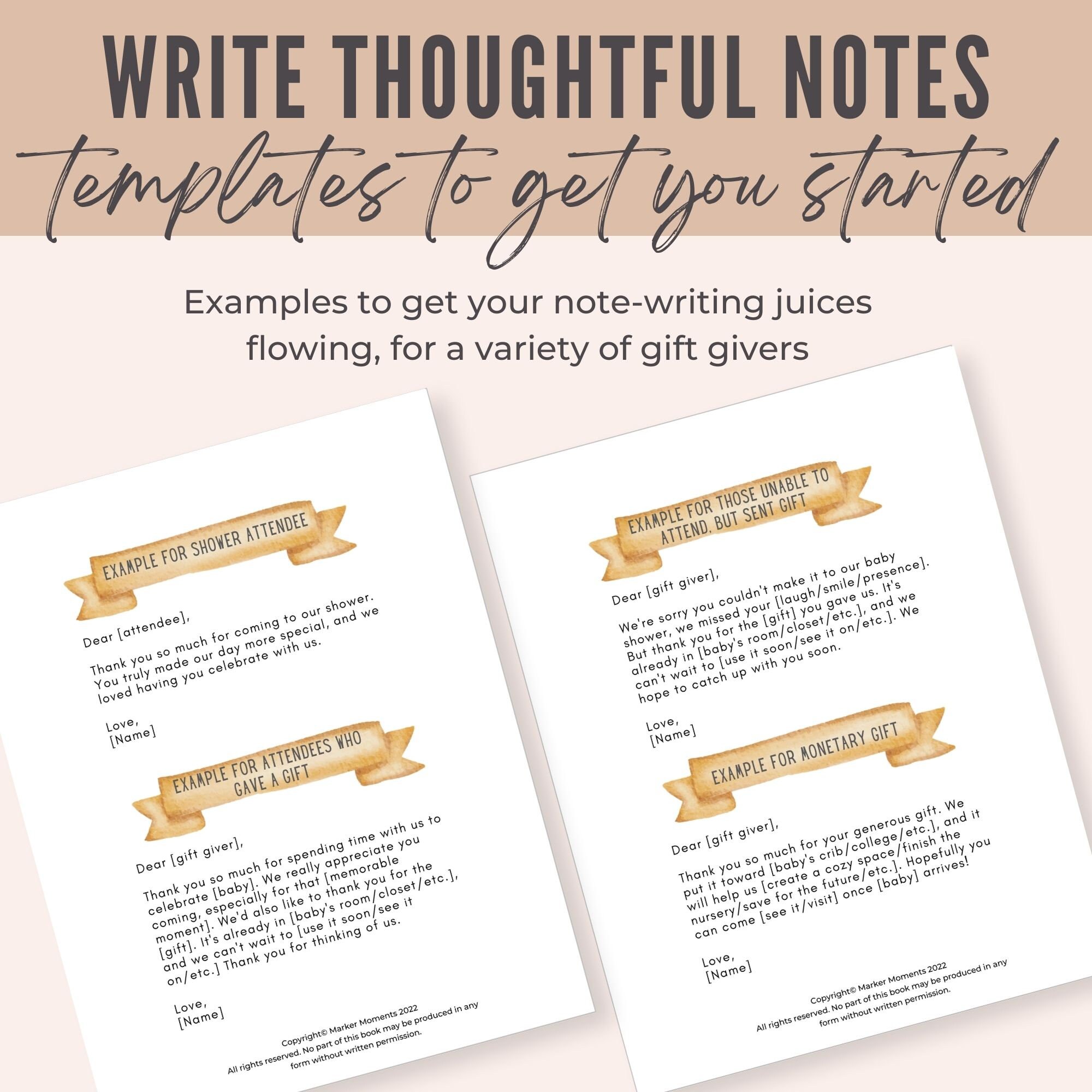 Baby Shower Gift Tracker, Printable Newborn Gift Log and Thank You ...