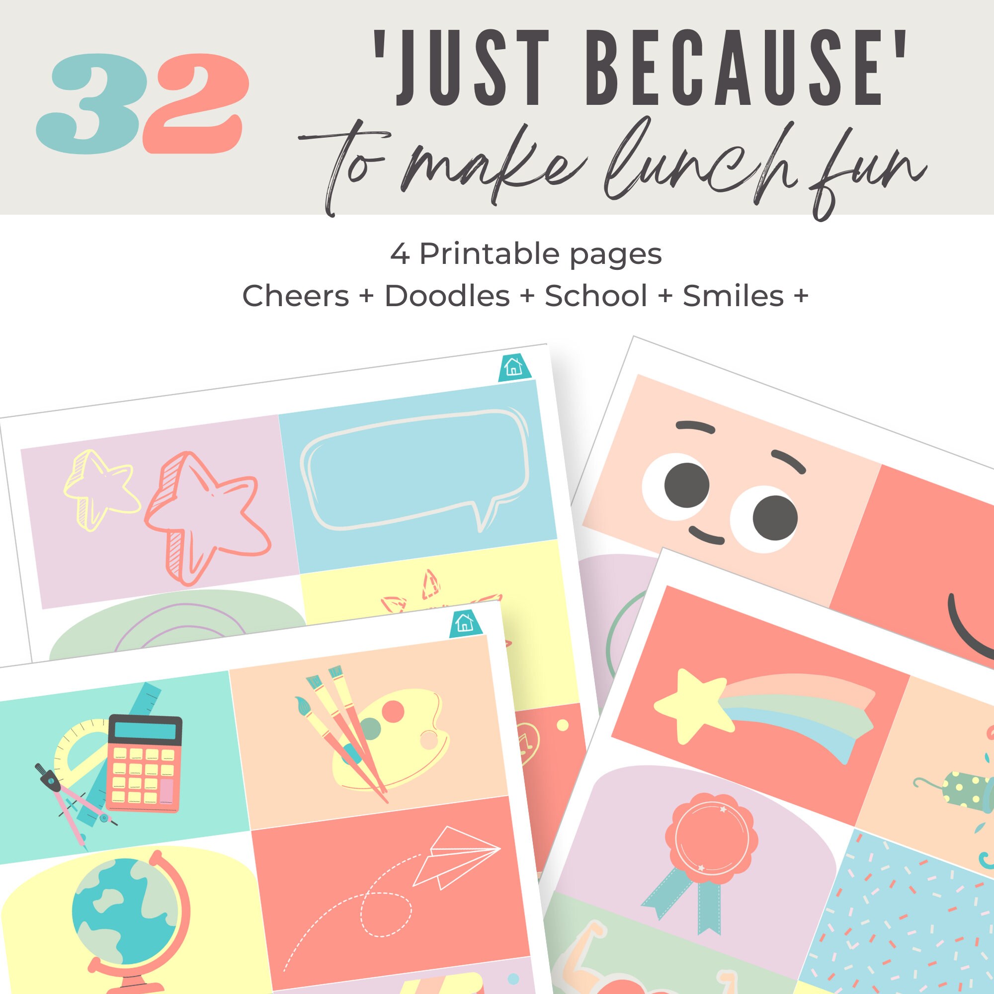 Printable Lunchbox Notes for Preschool and Kindergarten Boys and Girls ...