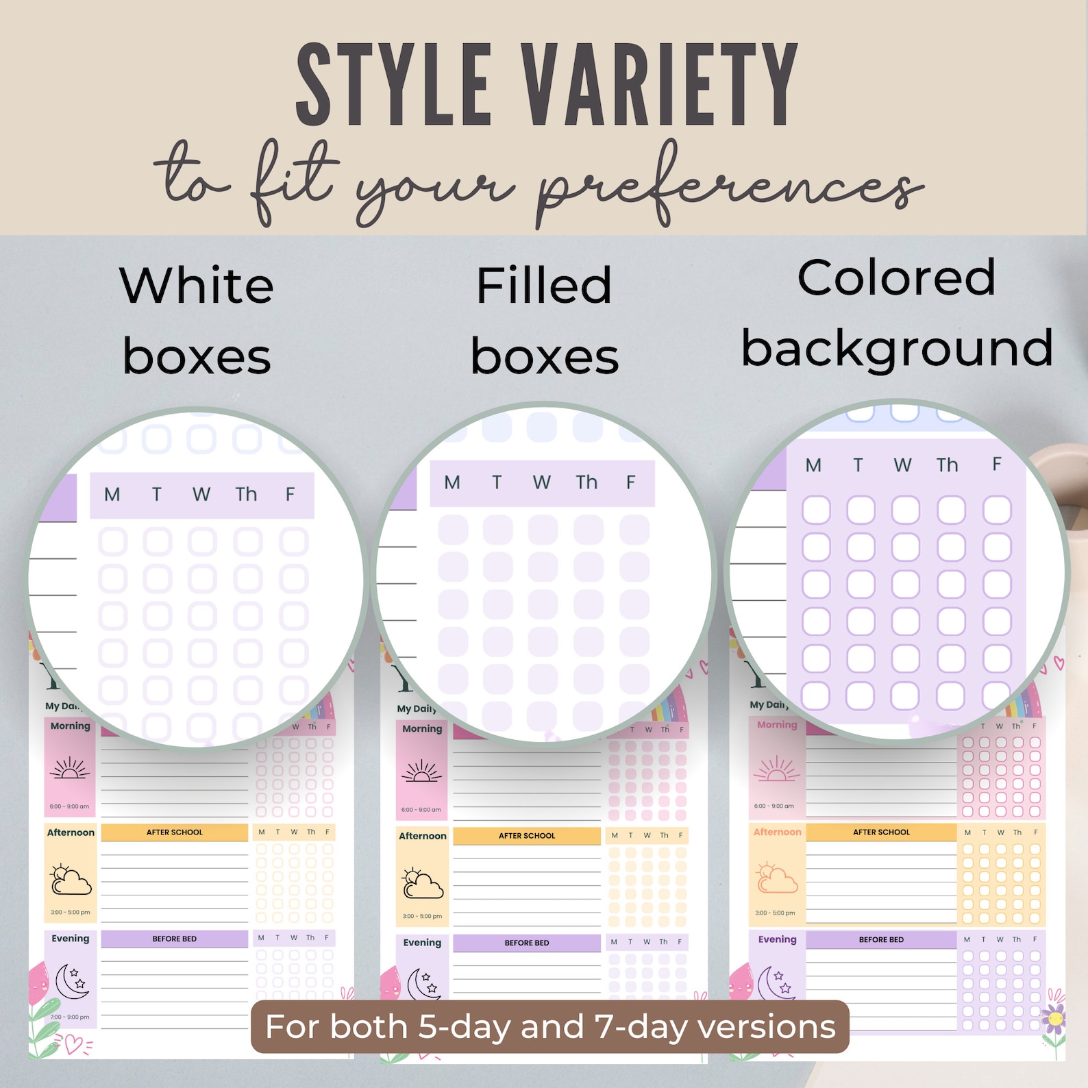 Rainbow Editable Kids Morning Routine Chart, Kids Daily Checklist ...