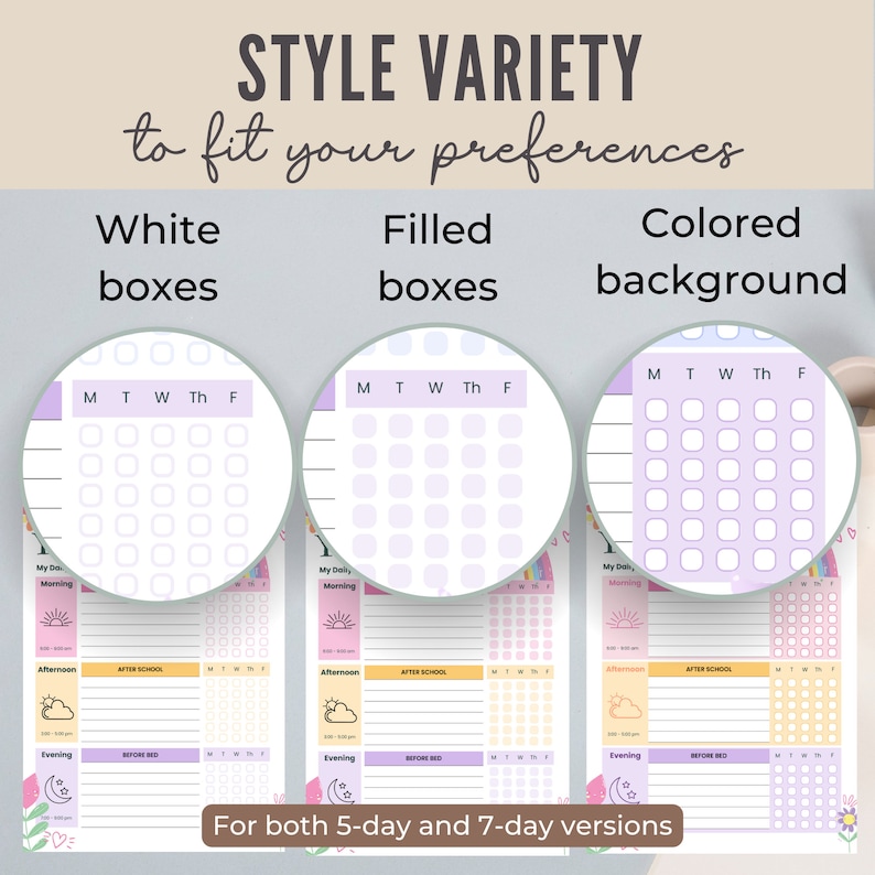 Rainbow Editable Kids Morning Routine Chart, Kids Daily Checklist ...