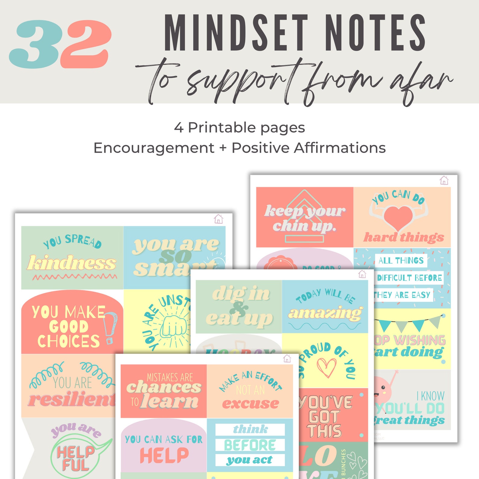 Printable Positive Affirmations Lunchbox Notes for Boys and Girls ...