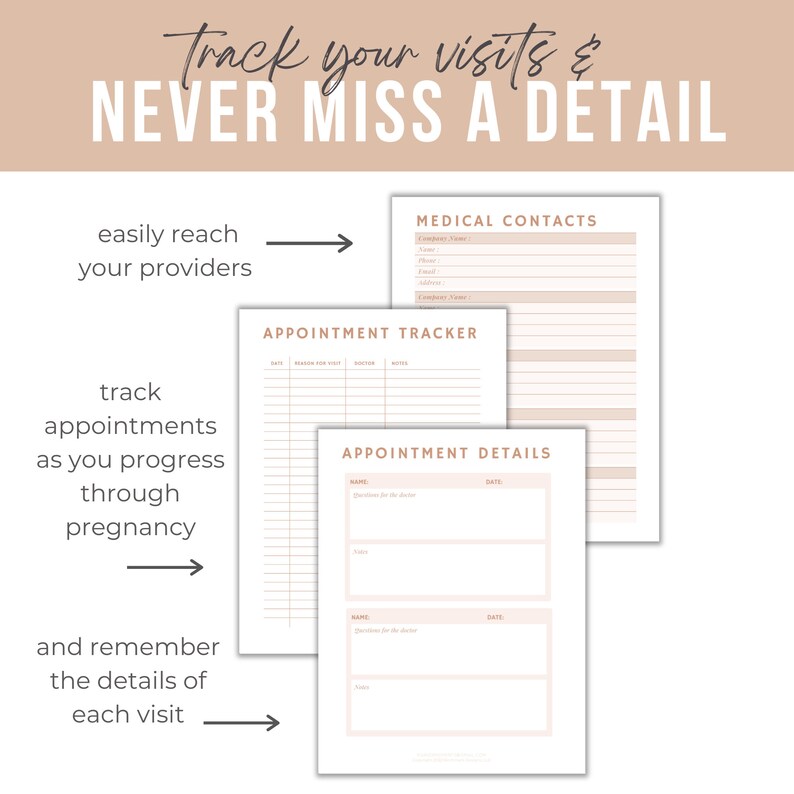 Medical Information Planner for Pregnant Moms, Printable Birth Plan for ...