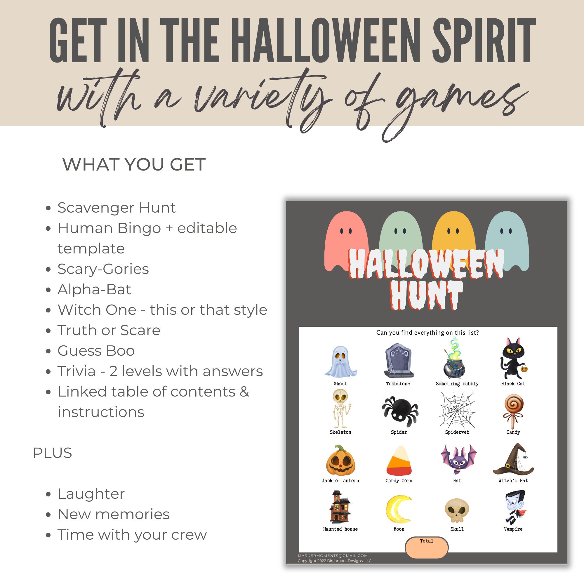 8 Printable Halloween Games for Kids for School Party or Family Game ...
