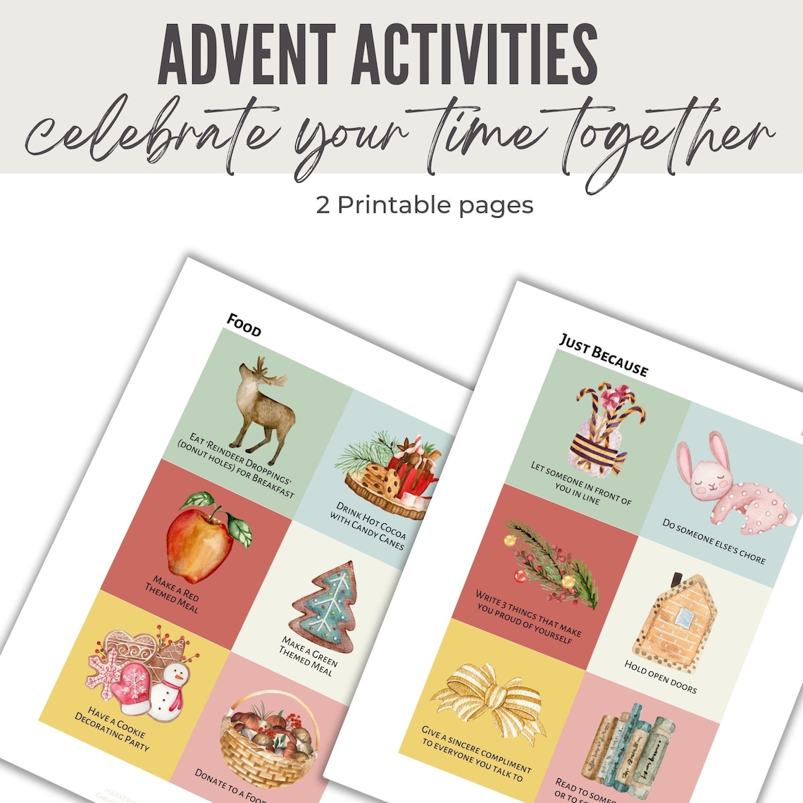 Printable Advent Activity for Kids and Families, DIY Kids Advent ...