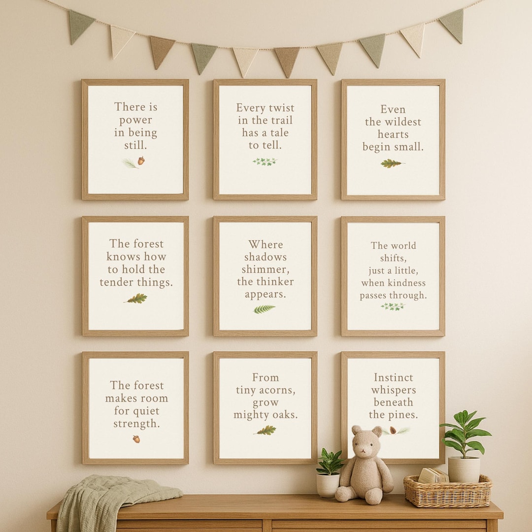 Woodland Storybook Prose Printable Set – 9 Nature-inspired Wall Art ...