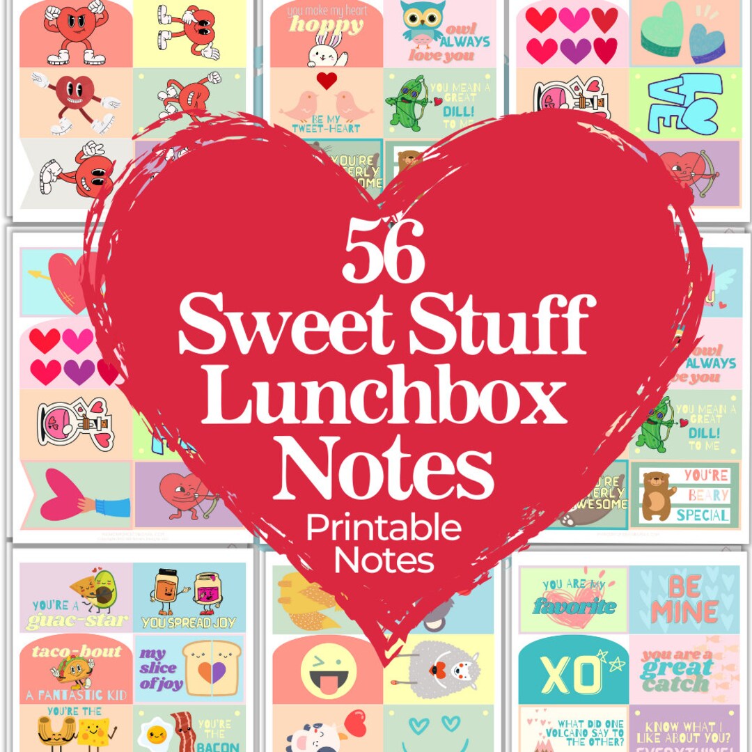 Printable Valentine Lunchbox Notes for Boys and Girls, Love Notes for ...