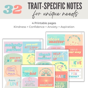 Printable Lunchbox Notes for Boys and Girls, Positive Affirmations and ...