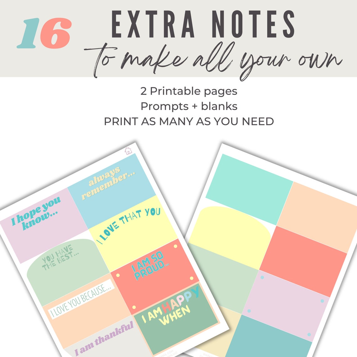 Printable Positive Affirmations Lunchbox Notes for Boys and Girls ...