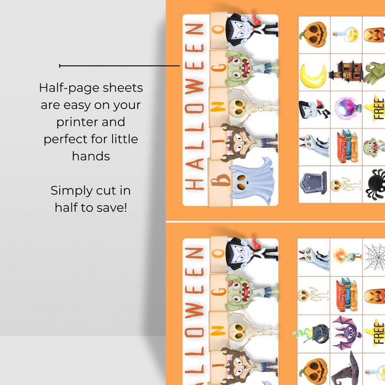 Printable Halloween Bingo for Kids, Game for School Harvest Party, 30 ...