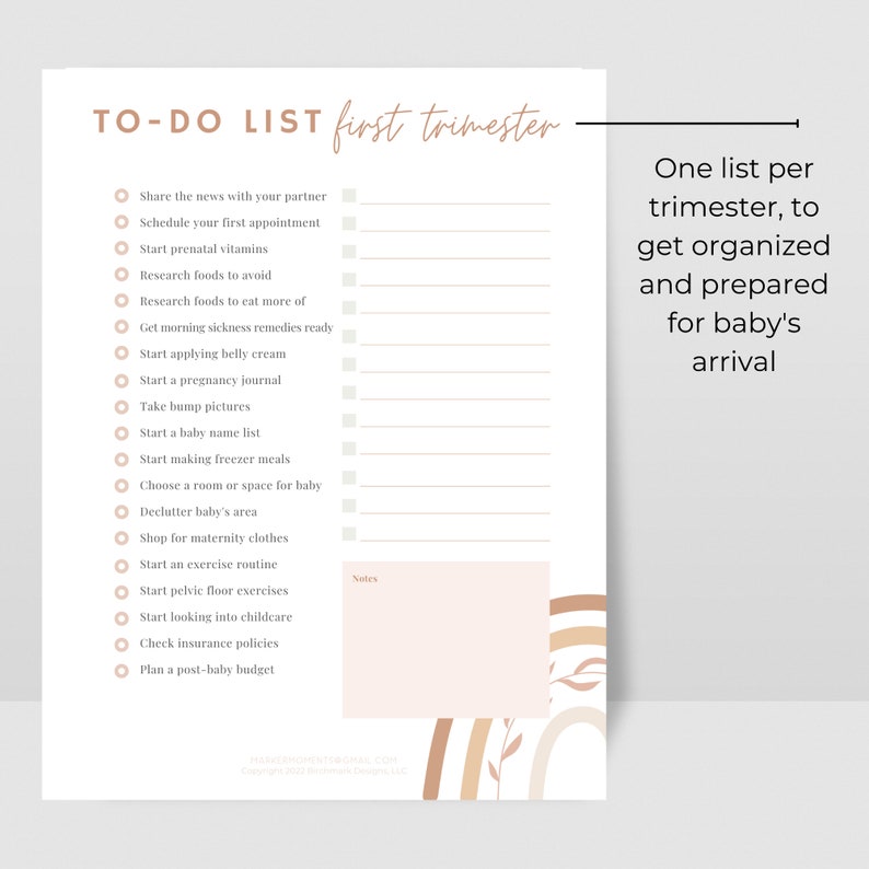 Baby Checklists for Pregnant Moms, Printable Hospital Bag and Registry ...