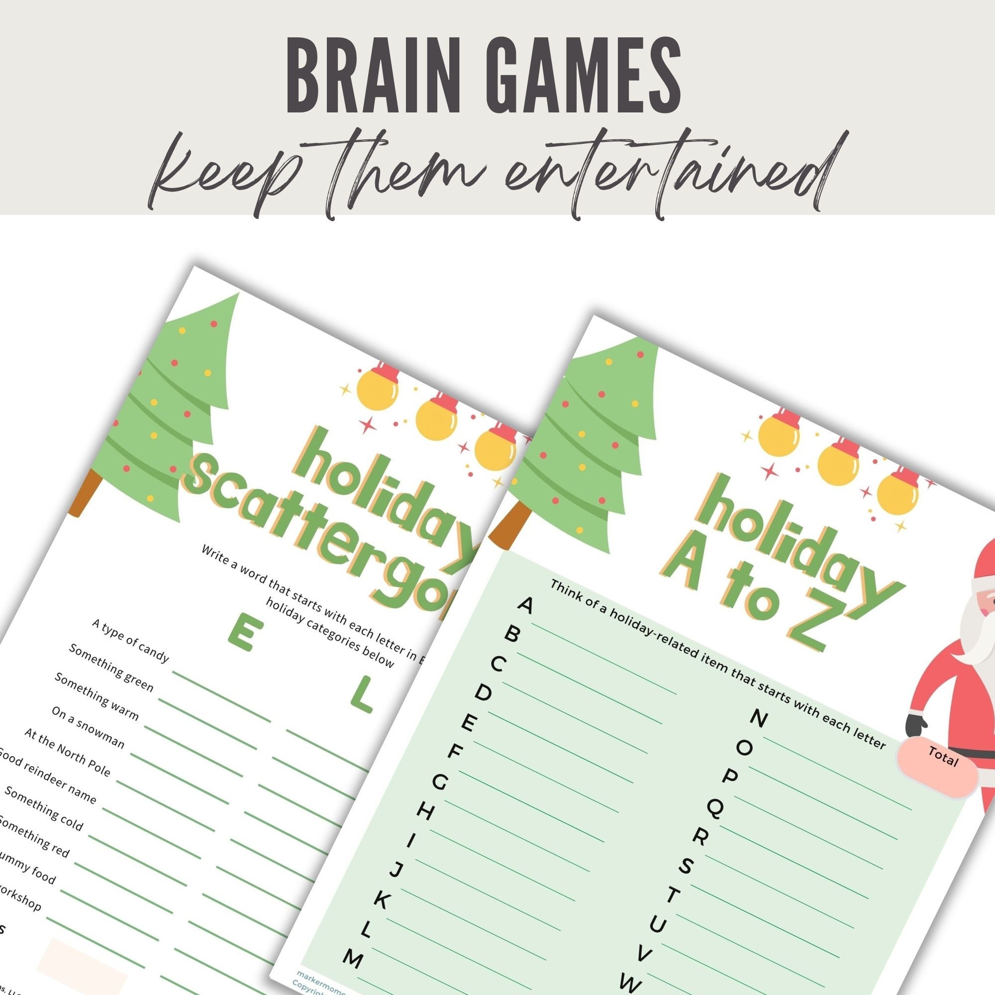 11 Printable Christmas Games for Kids for School Party or Family Game ...