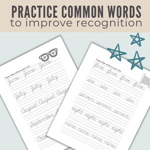 Cursive Handwriting Practice Worksheets for Kids, Printable Cursive ...
