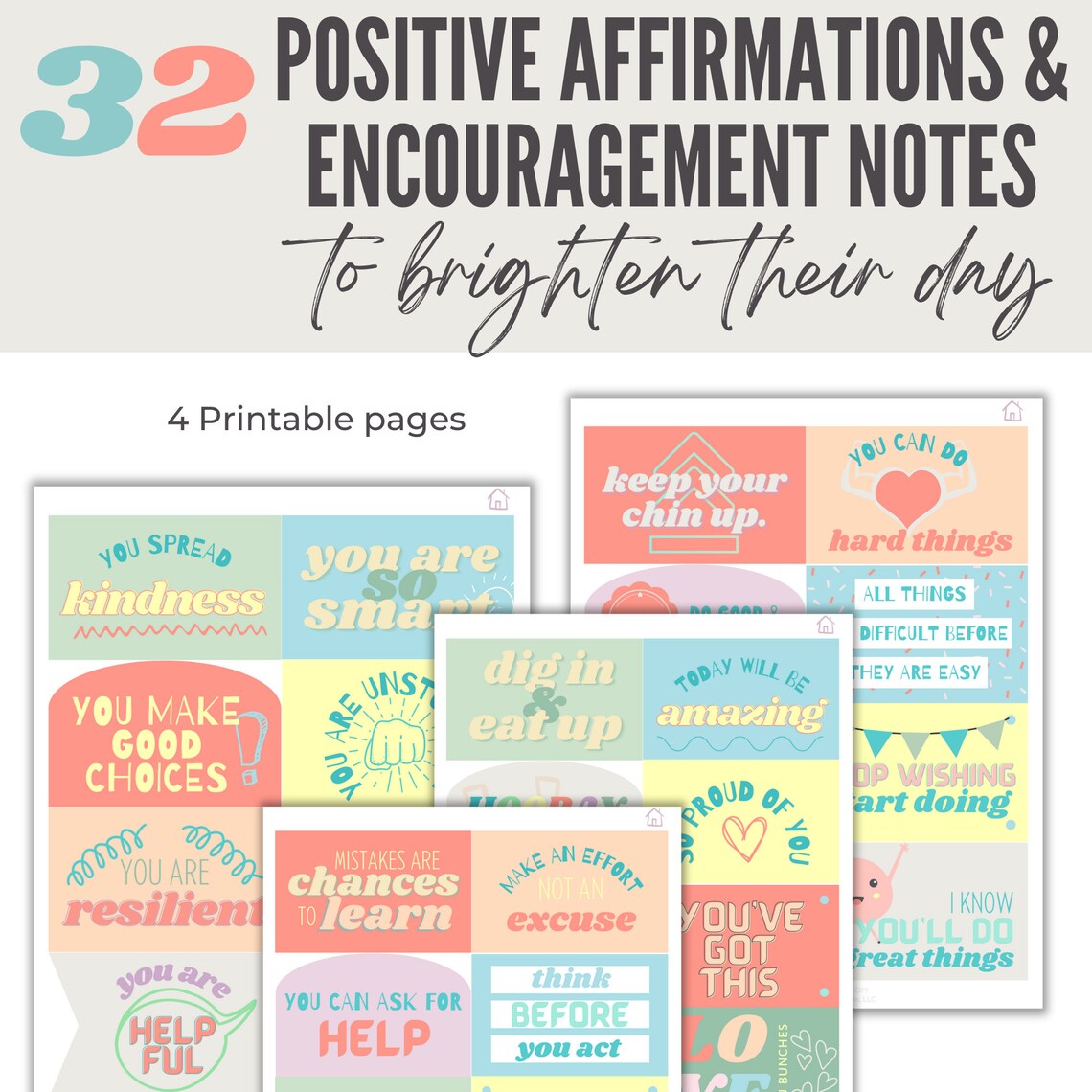 Printable Lunchbox Notes for Boys and Girls Positive - Etsy