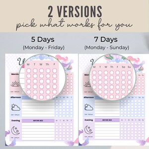 Mermaid Editable Kids Morning Routine Chart, Kids Daily Checklist ...