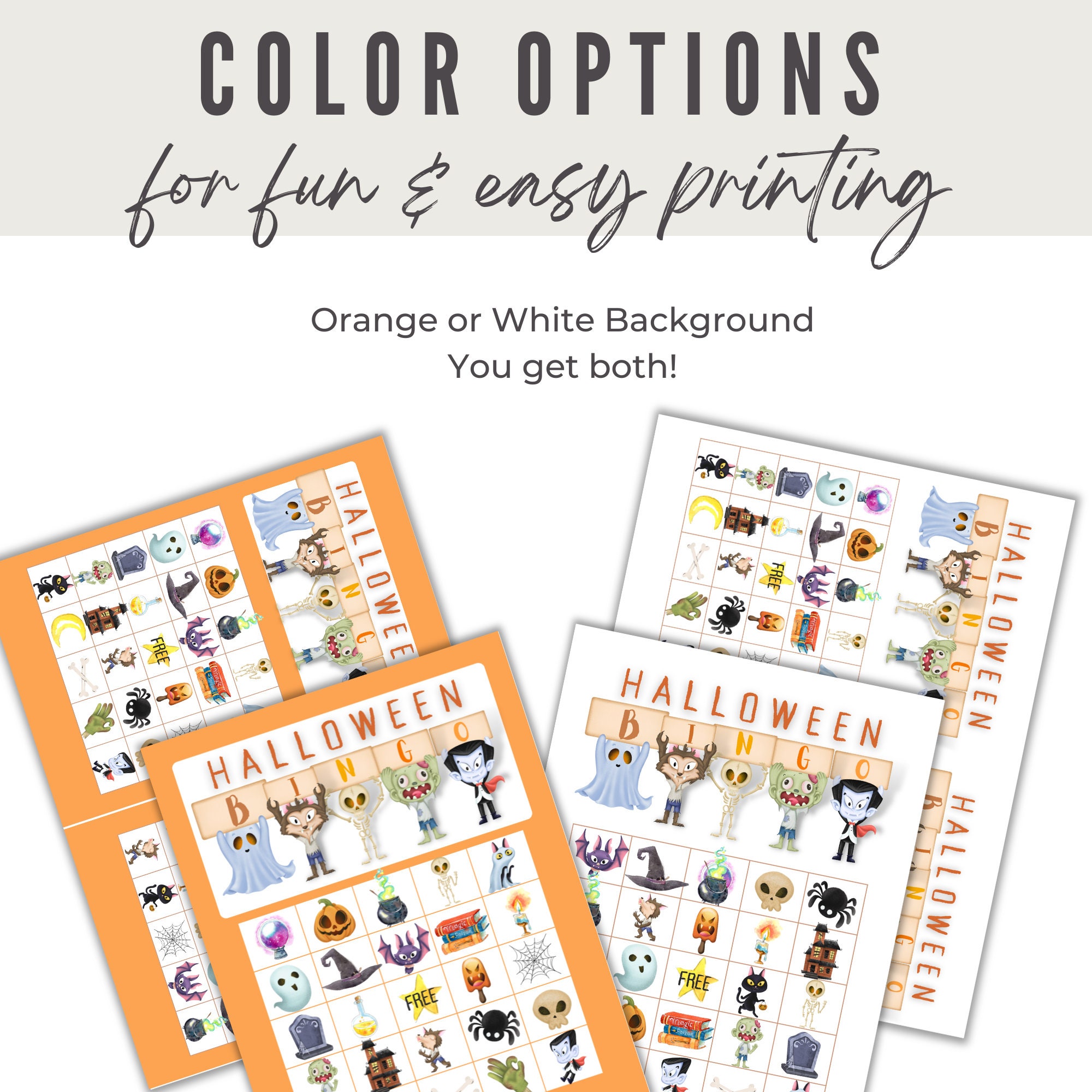 Printable Halloween Bingo for Kids, Game for School Harvest Party, 30 ...
