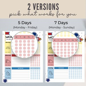 Outer Space Editable Kids Morning Routine Chart, Kids Daily Checklist ...