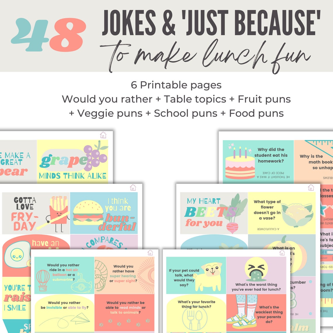 Printable Lunchbox Notes for Boys and Girls Positive - Etsy