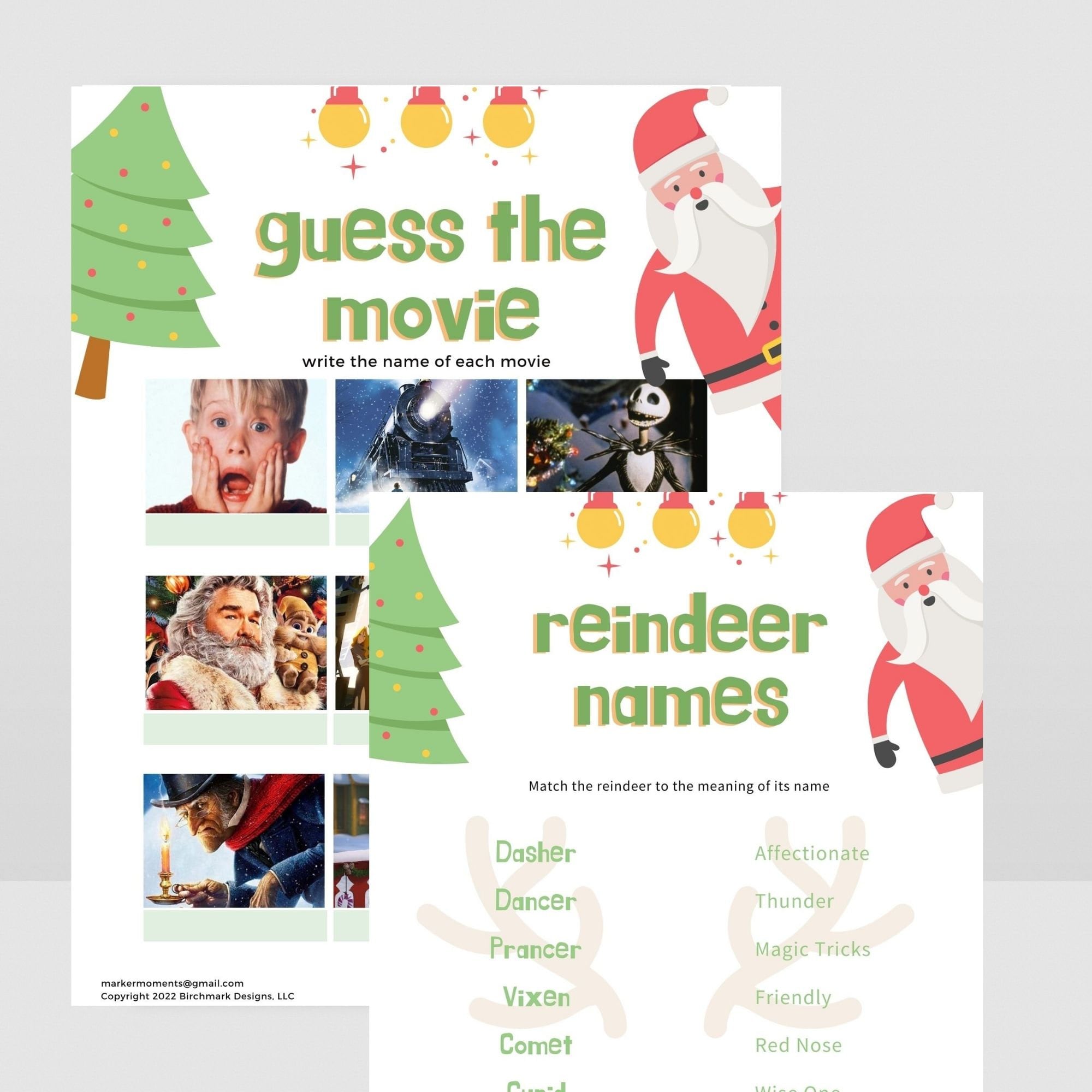 11 Printable Christmas Games for Kids for School Party or - Etsy