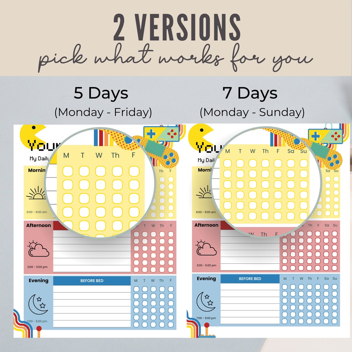 Gamer Editable Kids Morning Routine Chart Kids Daily - Etsy