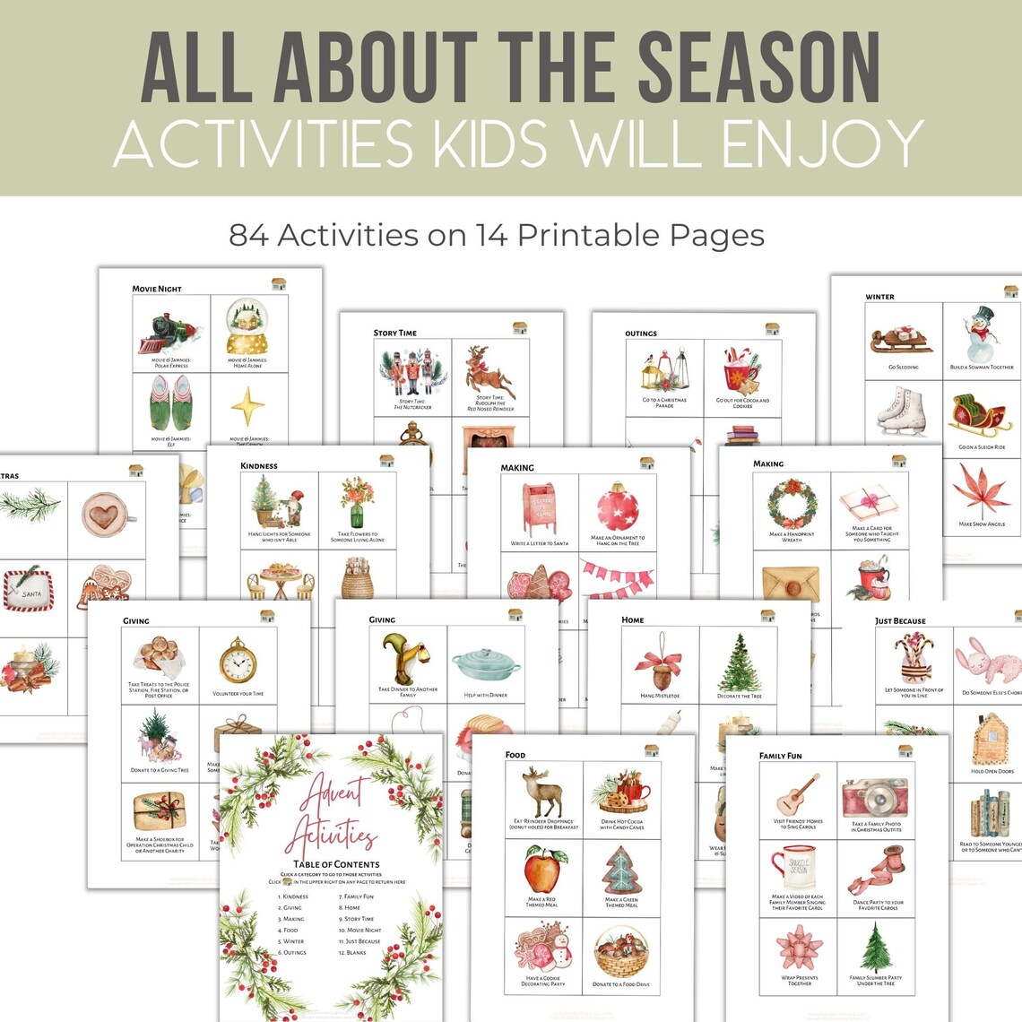 Printable Advent Activity for Kids and Families, DIY Kids Advent ...