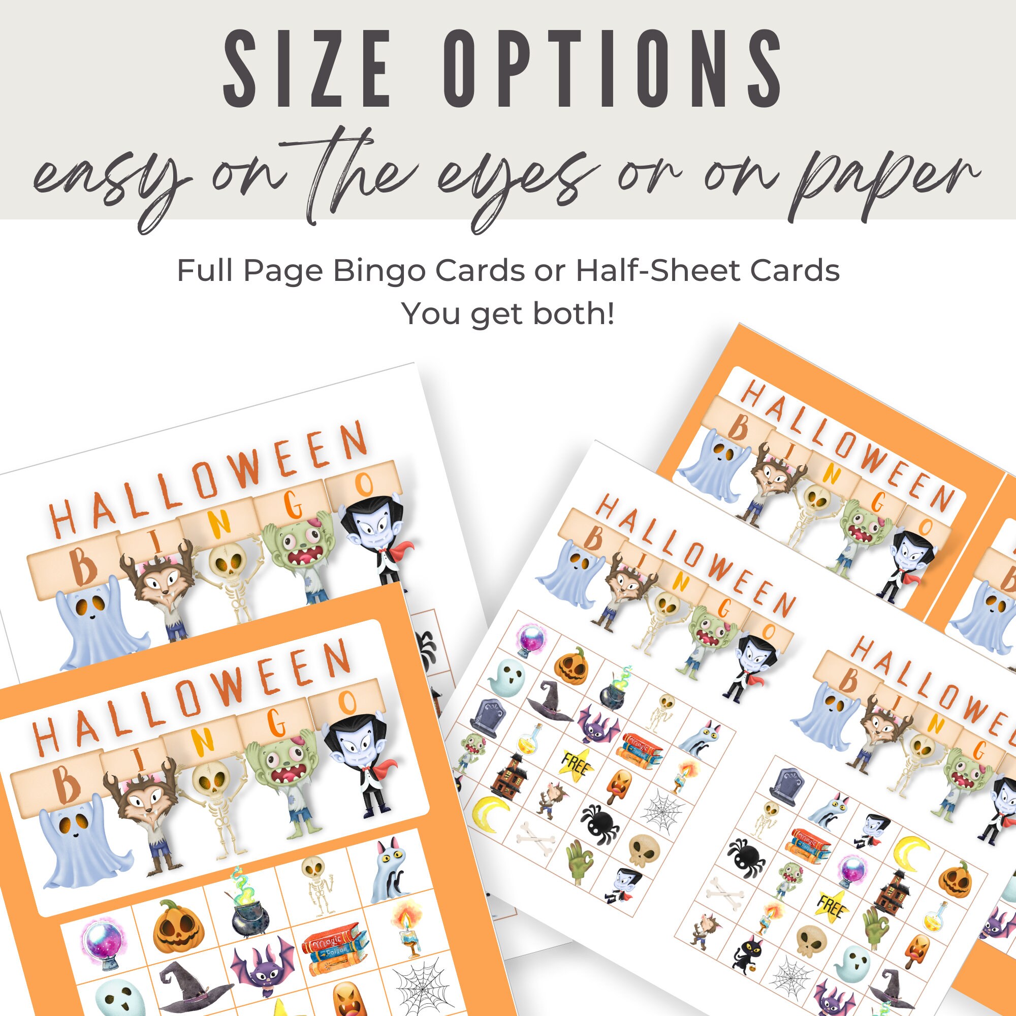 Printable Halloween Bingo for Kids, Game for School Harvest Party, 30 ...