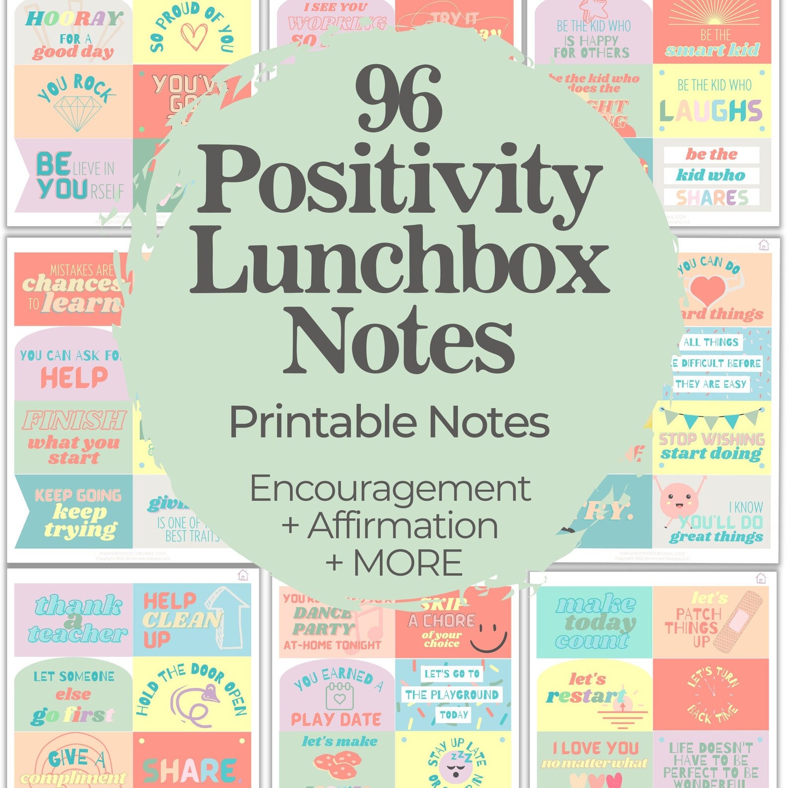 Printable Positive Affirmations Lunchbox Notes for Boys and Girls ...