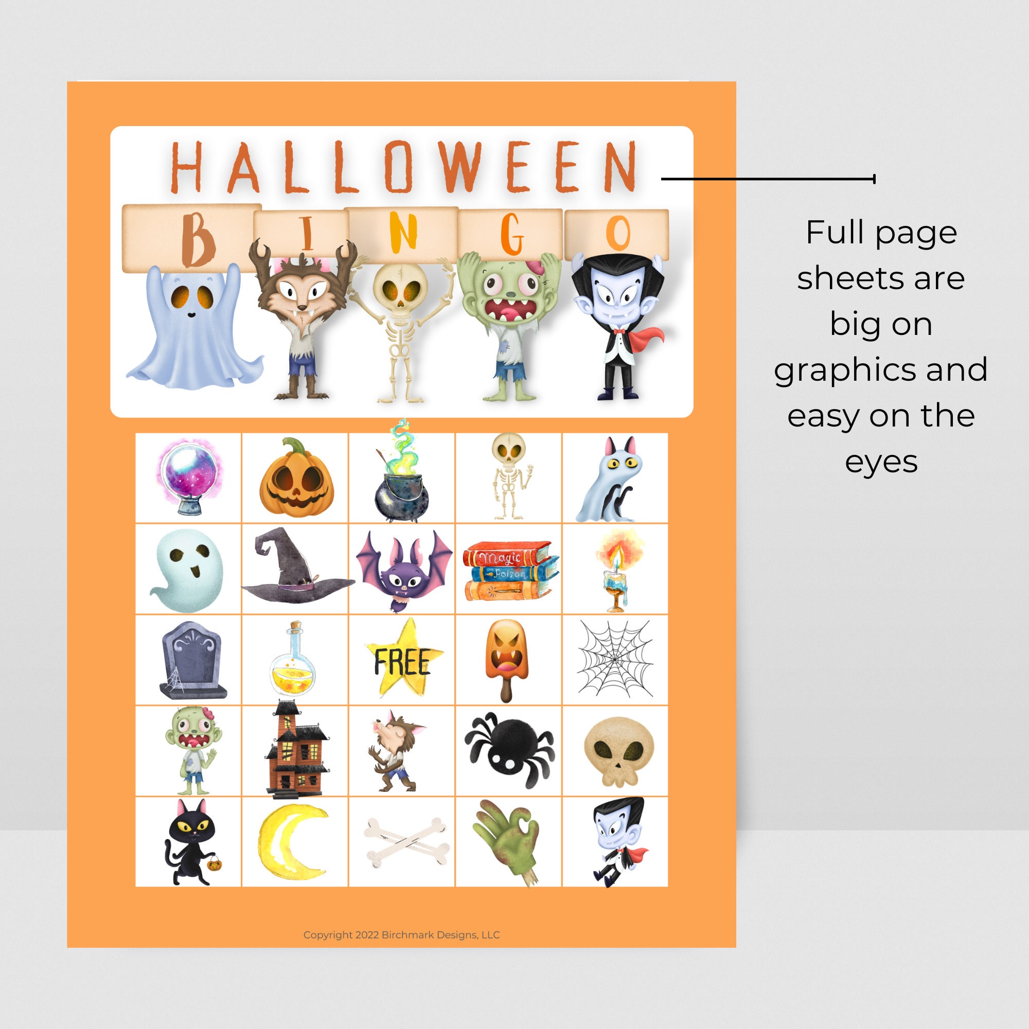 Printable Halloween Bingo for Kids, Game for School Harvest Party, 30 ...