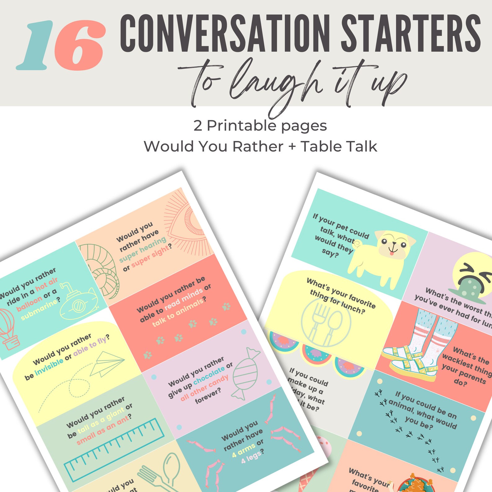 Printable Lunchbox Notes for Boys and Girls Just Because, Fruit, Veggie ...