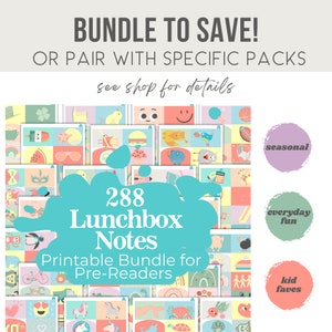 Printable Lunchbox Notes for Preschool and Kindergarten Boys and Girls ...