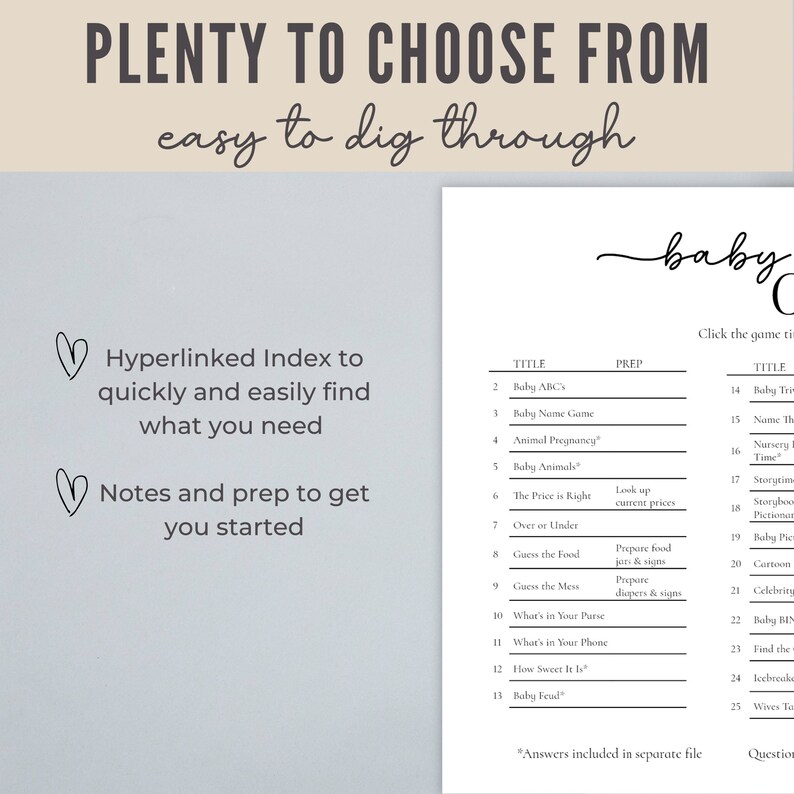 Minimalist Baby Shower Games Bundle, Printable Baby Sprinkle Activity ...