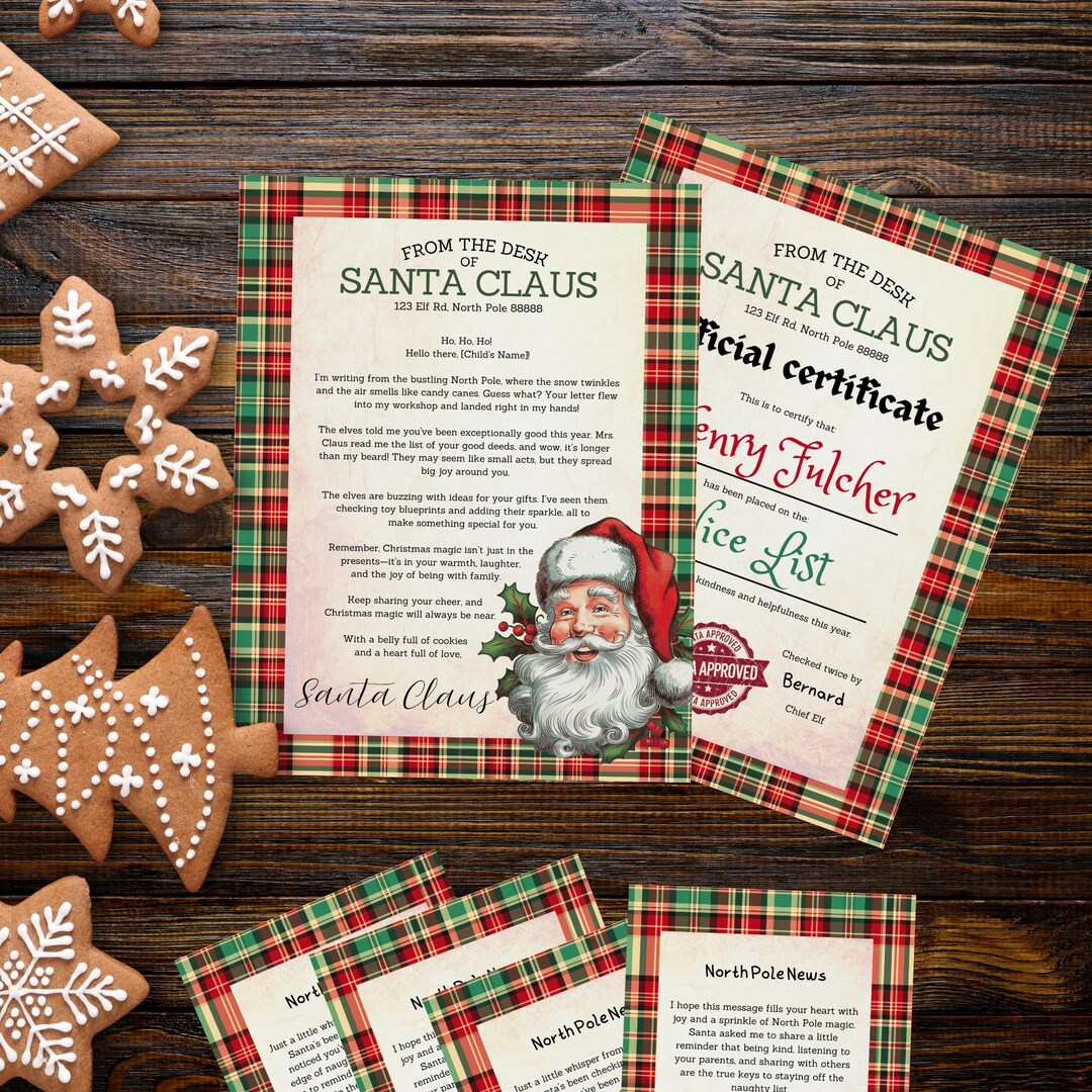 Editable Letters From Santa and Elf, Nice List Certificate ...