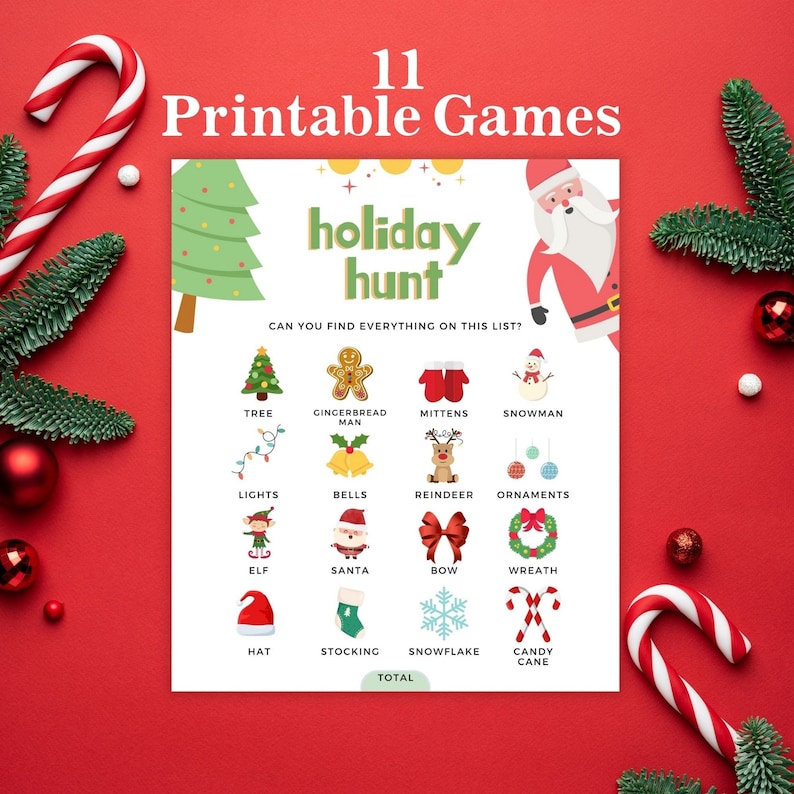 11 Printable Christmas Games for Kids for School Party or - Etsy