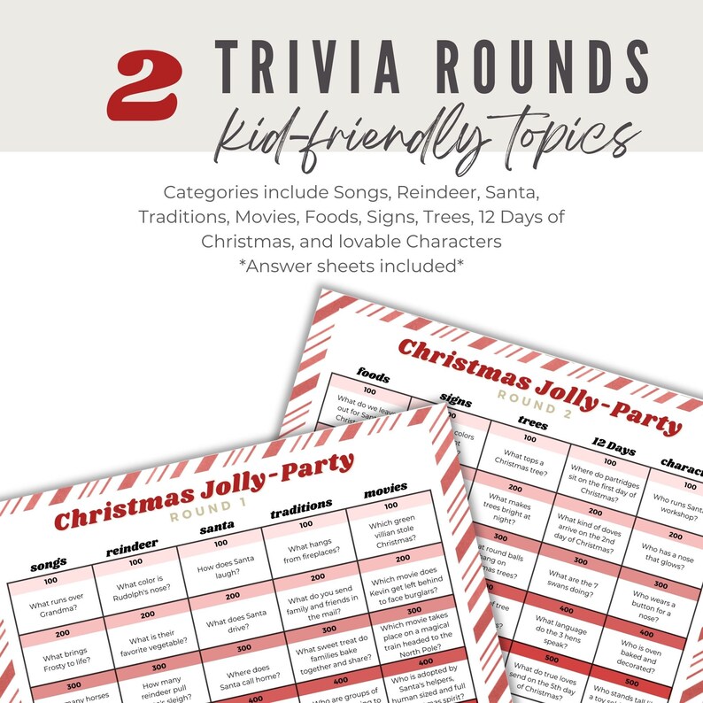 Printable Christmas Trivia Questions for Kids, Fun Holiday Trivia Game ...