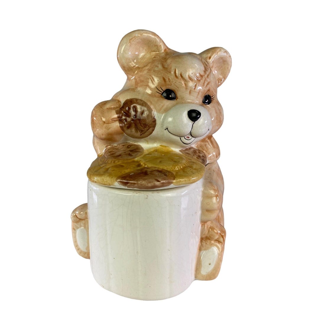 Vintage Bear Eating Cookies Out of the Cookie Jar Ceramic Cookie Jar 7 ...