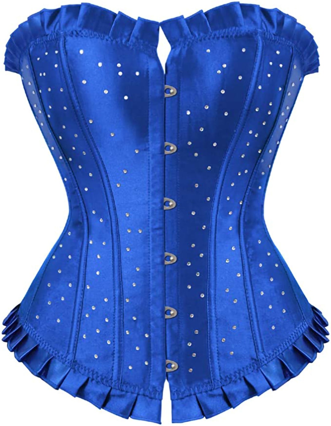 Blue Satin With Stone Work Women's Over-bust Corset - Etsy