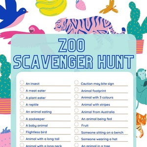 Zoo Scavenger Hunt | Children's Activity Sheets | Printable Animal Zoo ...