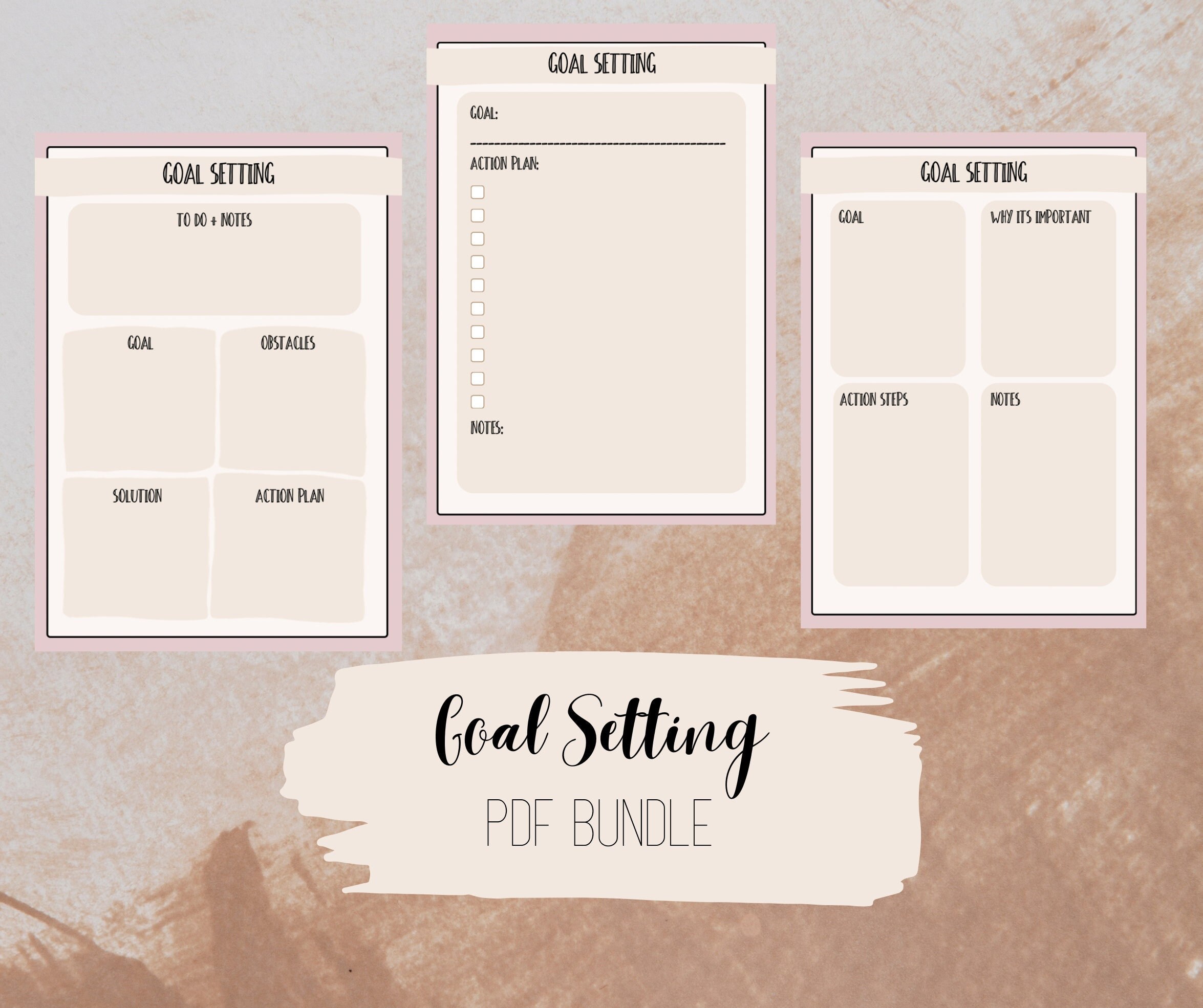 Goal Setting PDF Planning Sheet Monthly Goals Life - Etsy