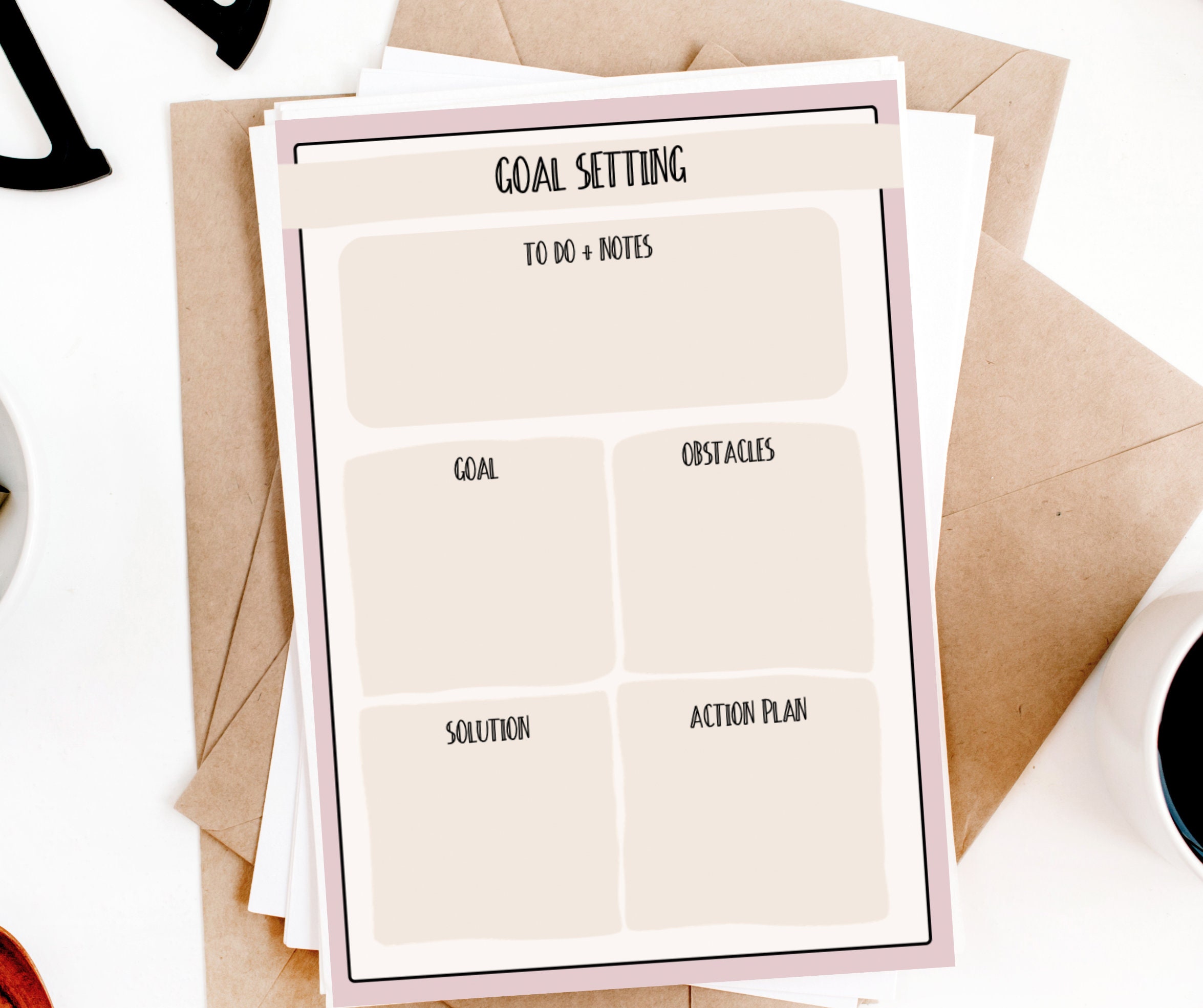 Goal Setting PDF Planning Sheet Monthly Goals Life - Etsy