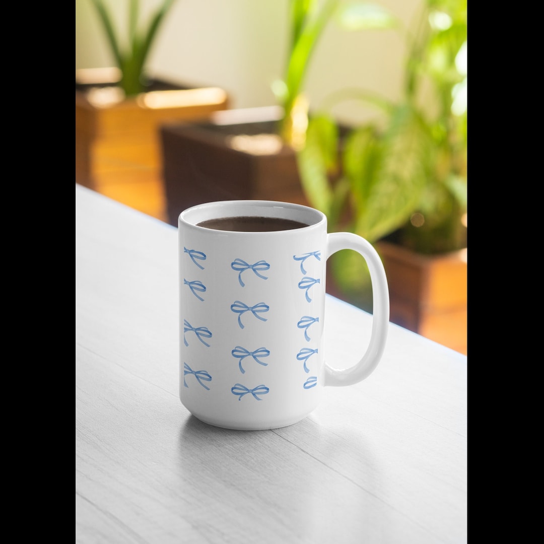 Something Blue Bow Mug: Elegant Preppy Gift for Mom - Etsy