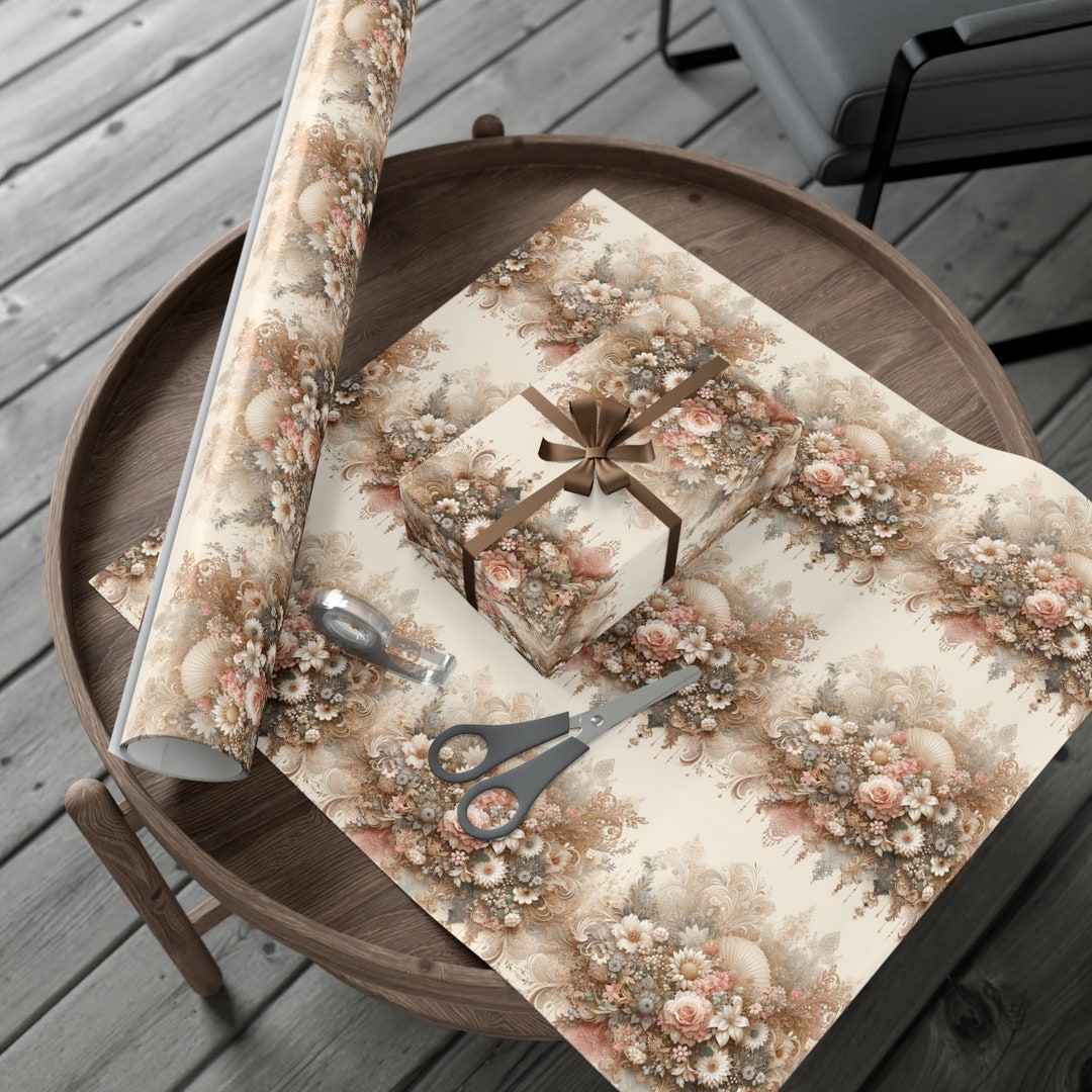 Vintage Floral Pastel Wrapping Paper: Regal Gift Wrap - Etsy
