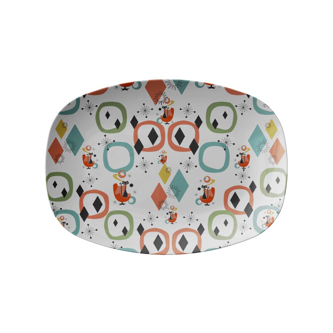 Atomic Kitty Cat, Mid Century Modern 50's MCM Kitchen Party Platter ...