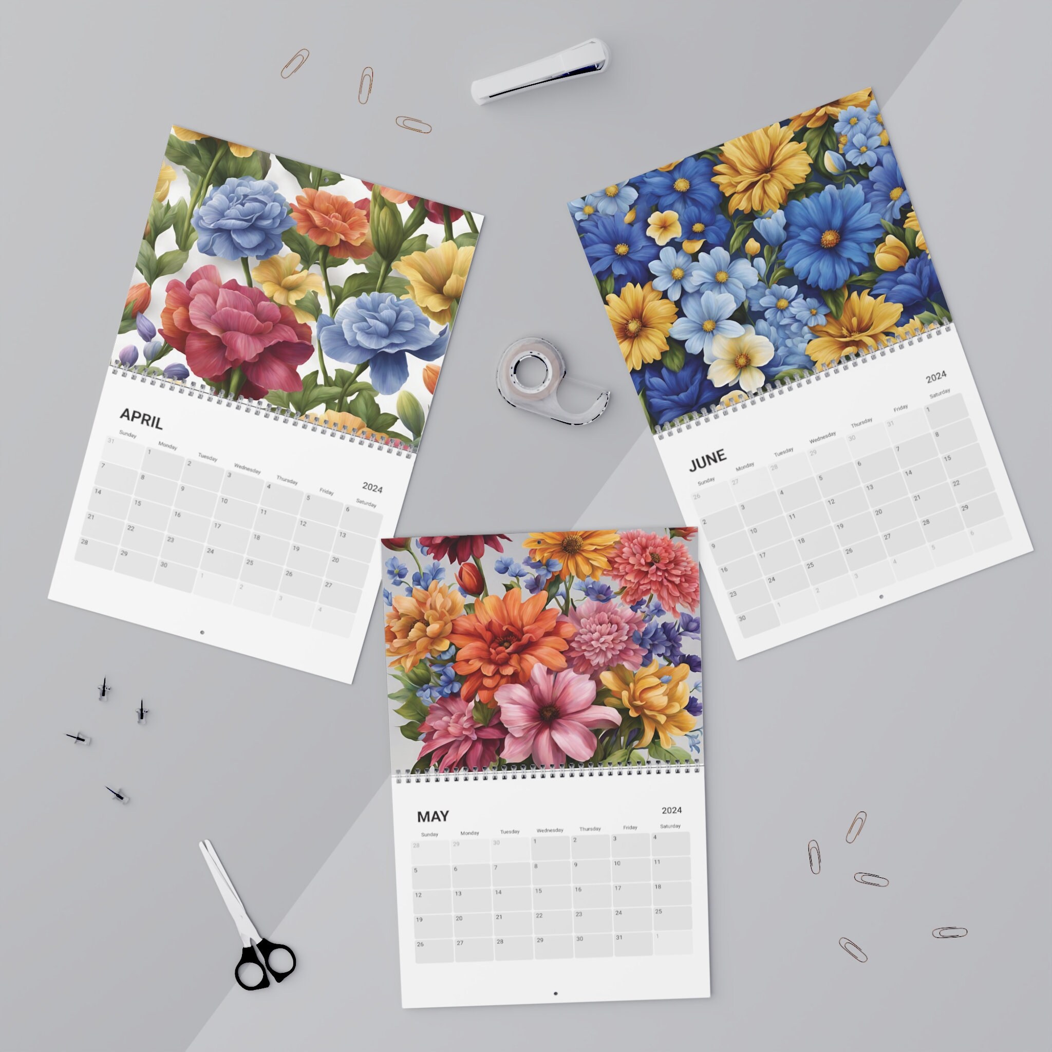 Botanical Bliss Calendar Floral 2024's Seasons Floral Flourishes ...