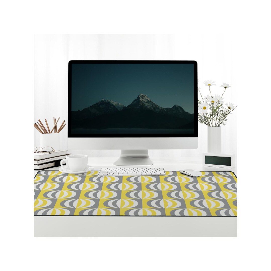 Mid-century Retro Vintage Extra-large Desk Mat – 16x32 | Non-slip ...