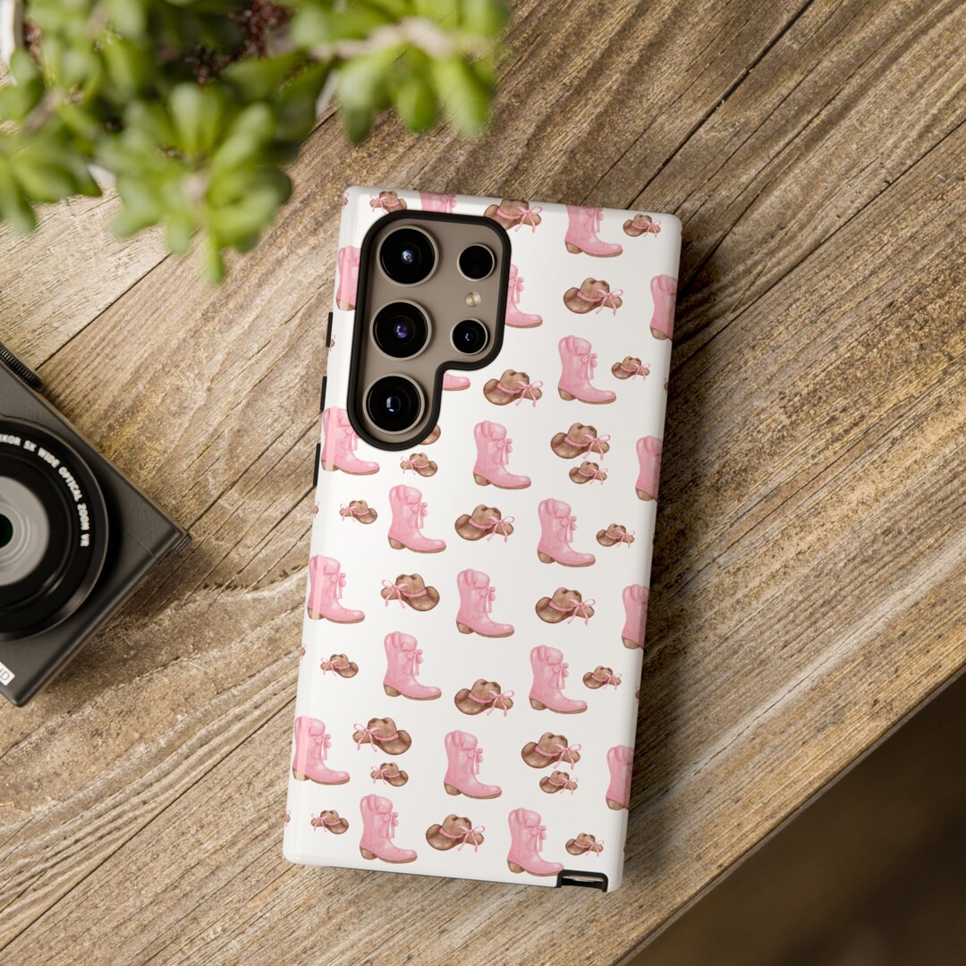 Pink Cherry Rodeo Dream Coquette Cowgirl Phone Case With Whimsical ...