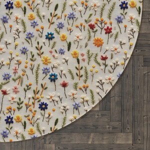 Boho Cottagecore Wildflower Round Rug Nature-inspired for Your Home ...